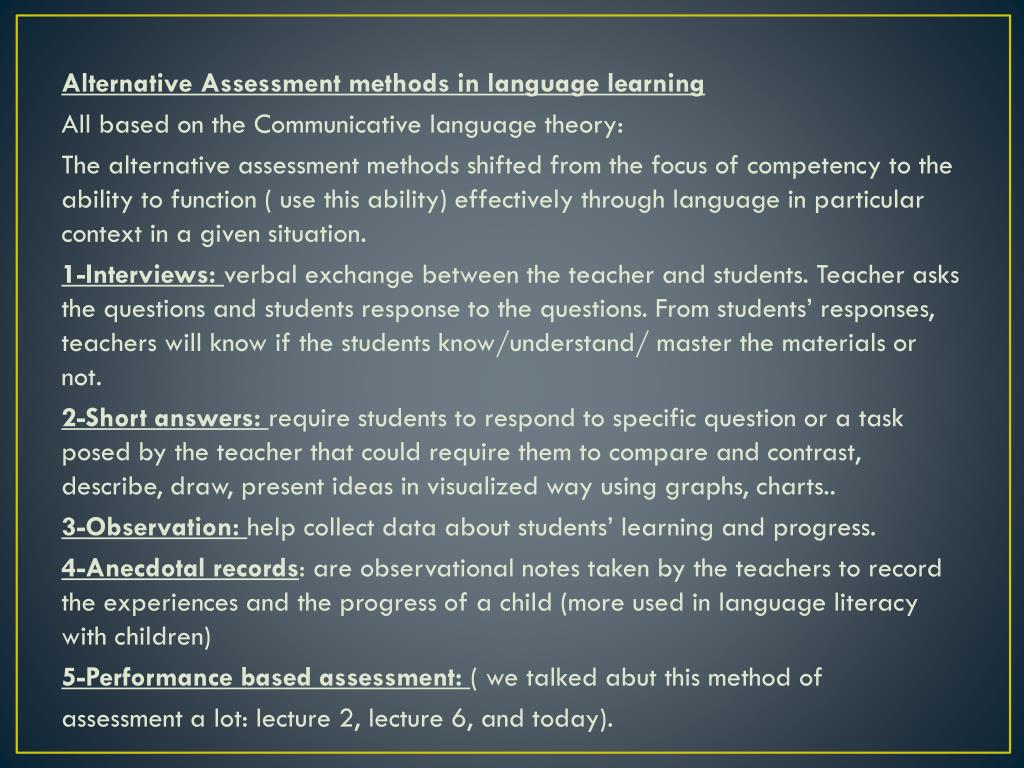 “Unleashing Potential: Innovative Assessment Approaches in Alternative ...